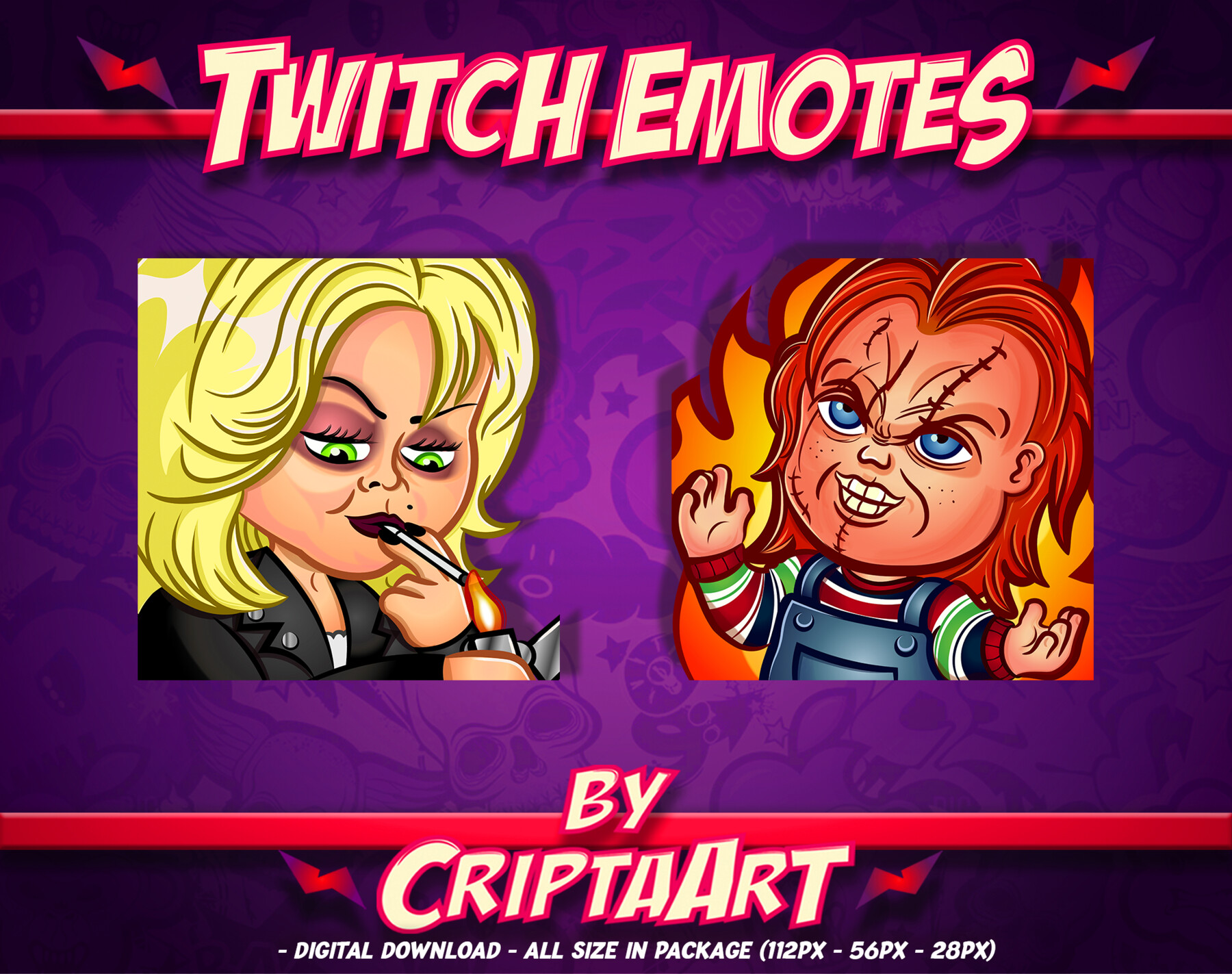 ArtStation - Twitch Emotes Chucky / Emotes Halloween / Horror Emote ...