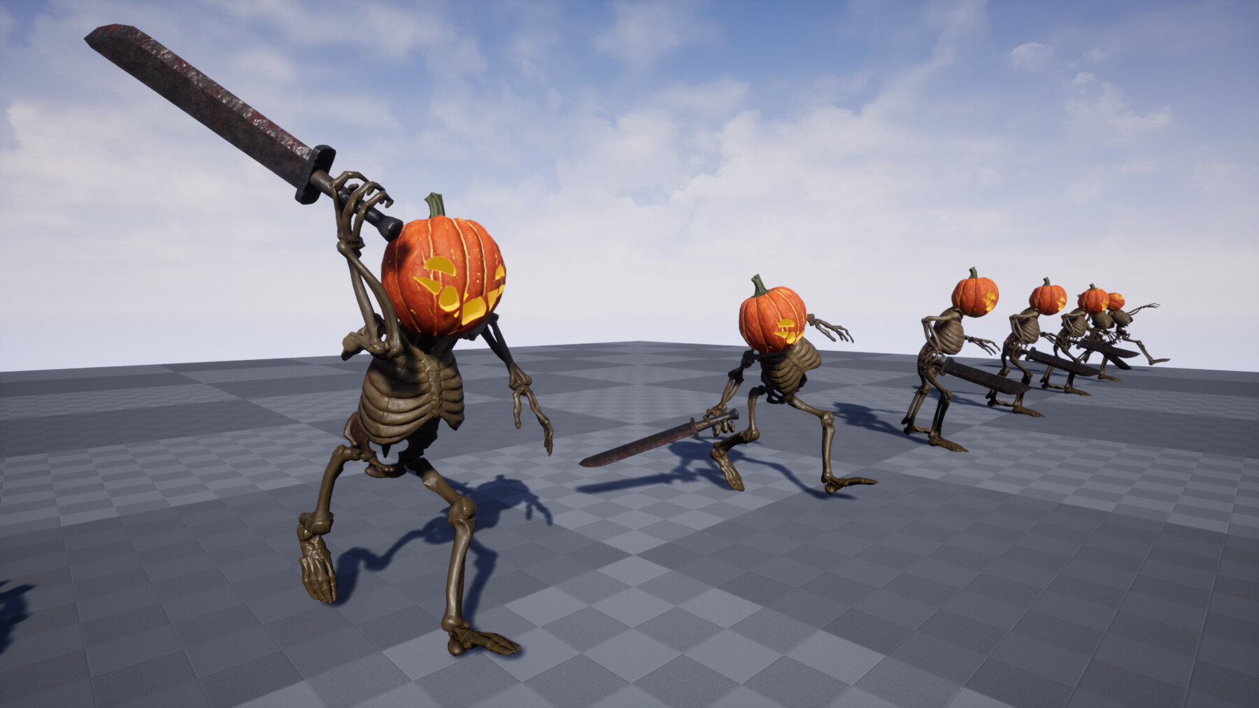 ArtStation - Pumpkin Skeleton - Rigged - Animated - Game Ready | Game ...