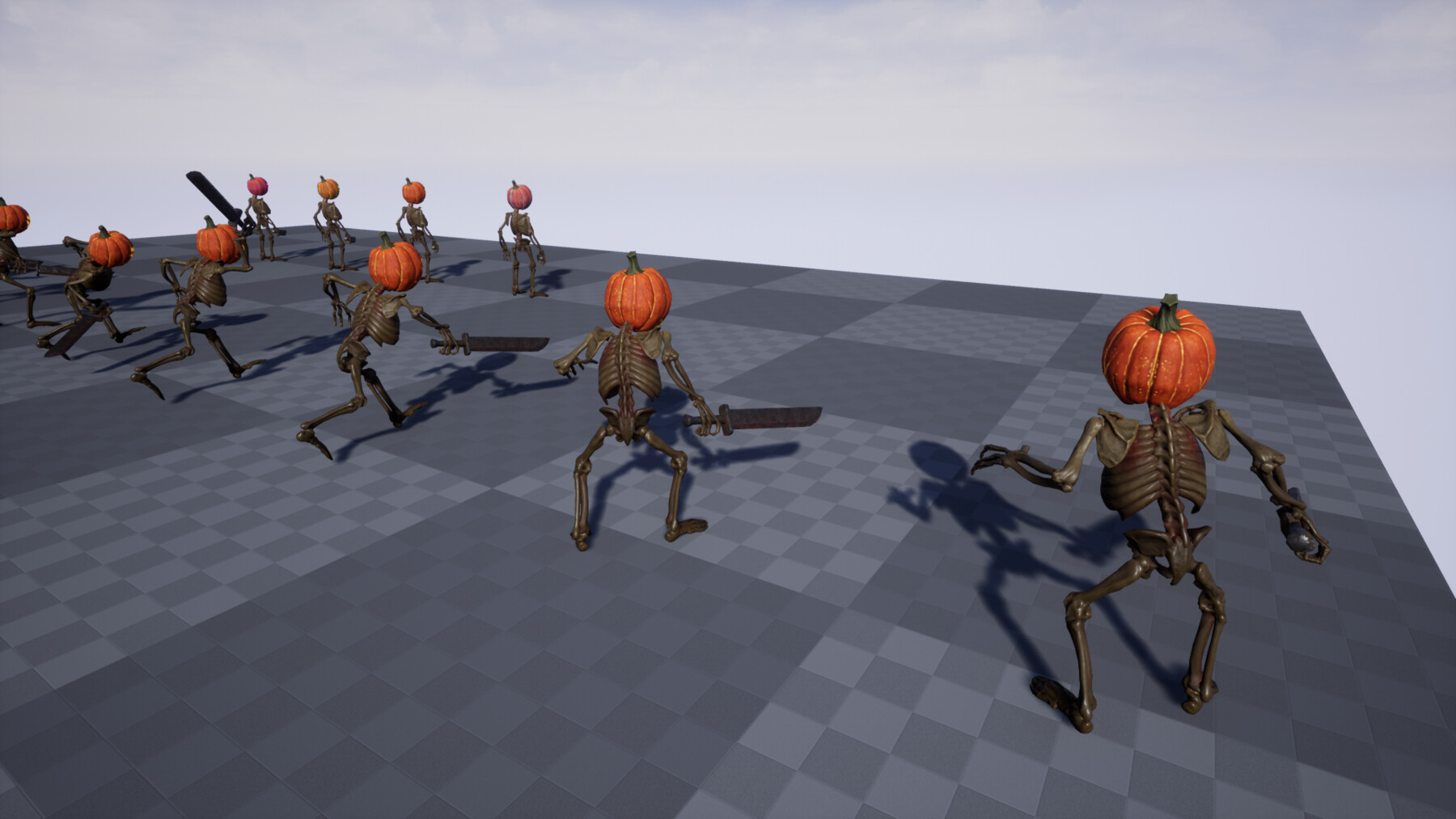 ArtStation - Pumpkin Skeleton - Rigged - Animated - Game Ready | Game ...