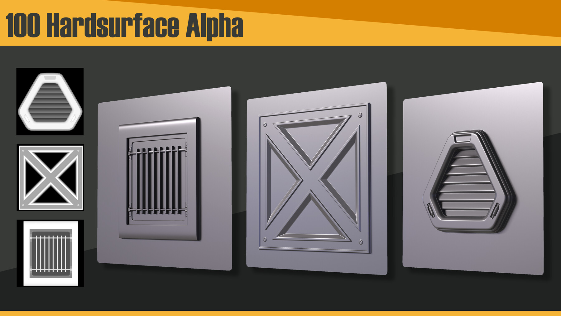 ArtStation - 100 Hardsurface Alpha | Brushes