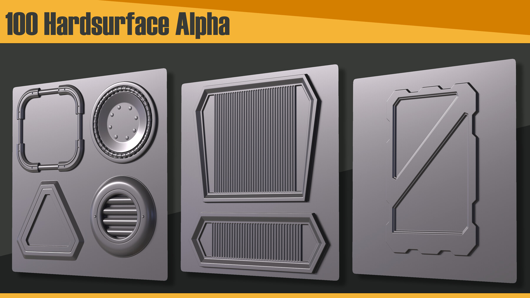 ArtStation - 100 Hardsurface Alpha | Brushes