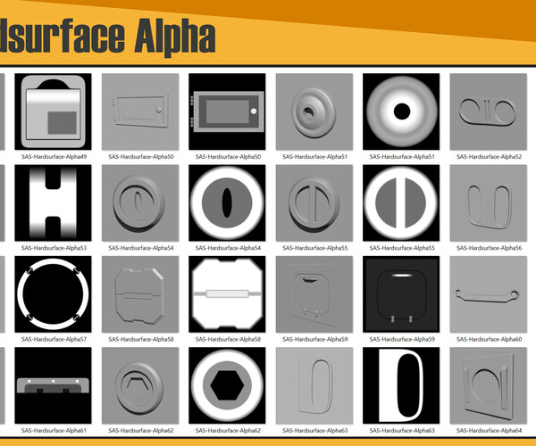 ArtStation - 100 Hardsurface Alpha | Brushes