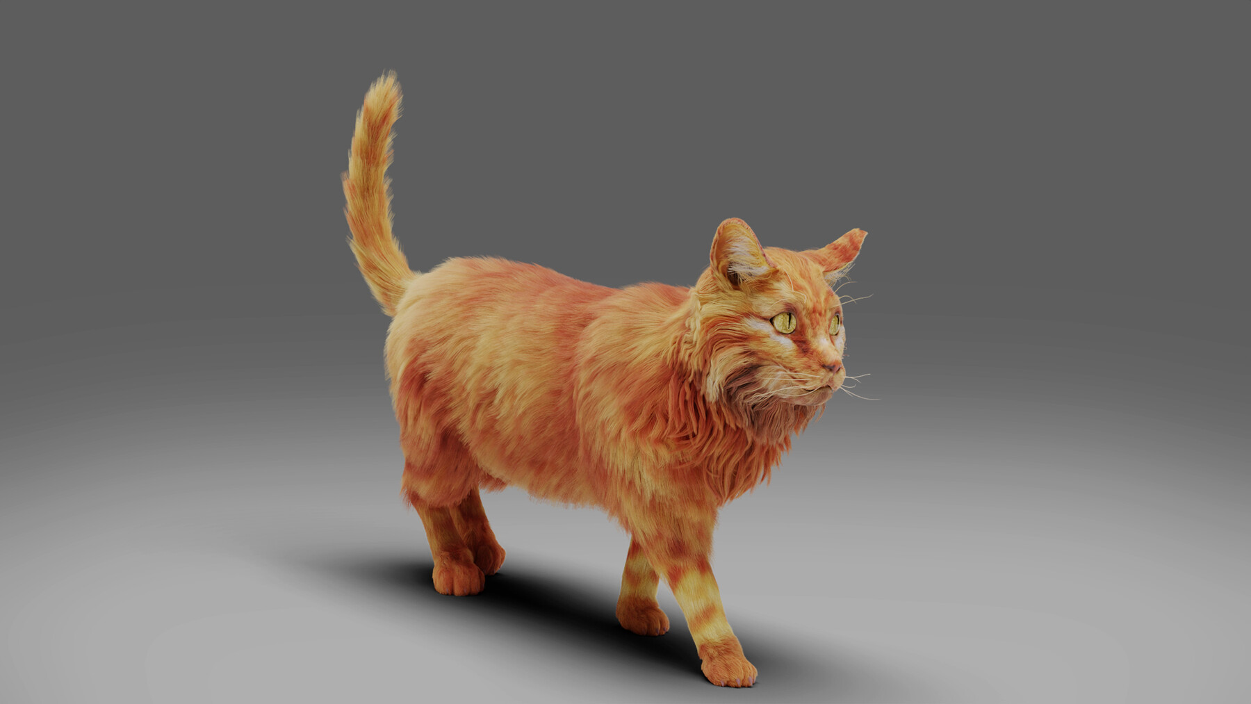 ArtStation - Fur Cat Yellow V3 Rigged and Animated | Game Assets