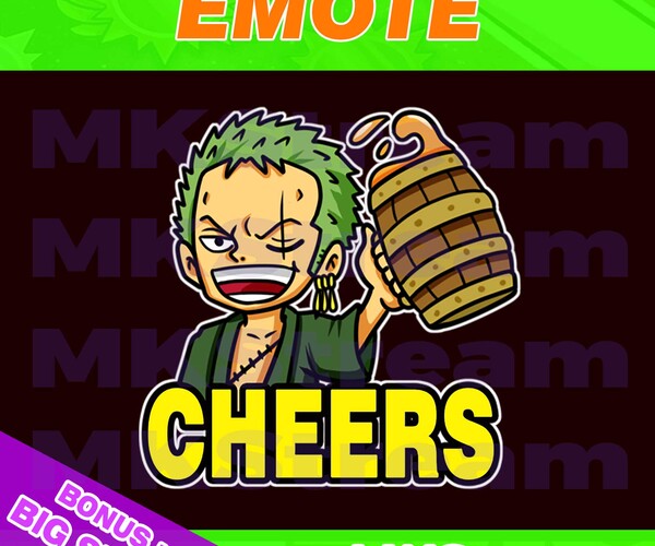 ArtStation - Twitch emotes chibi roronoa zoro cheers beer | Artworks