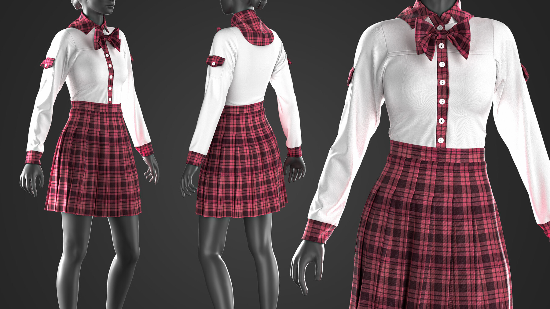 ArtStation - 5 School Uniform + 5 In 1 + Clo3D/Marvelous + Video ...