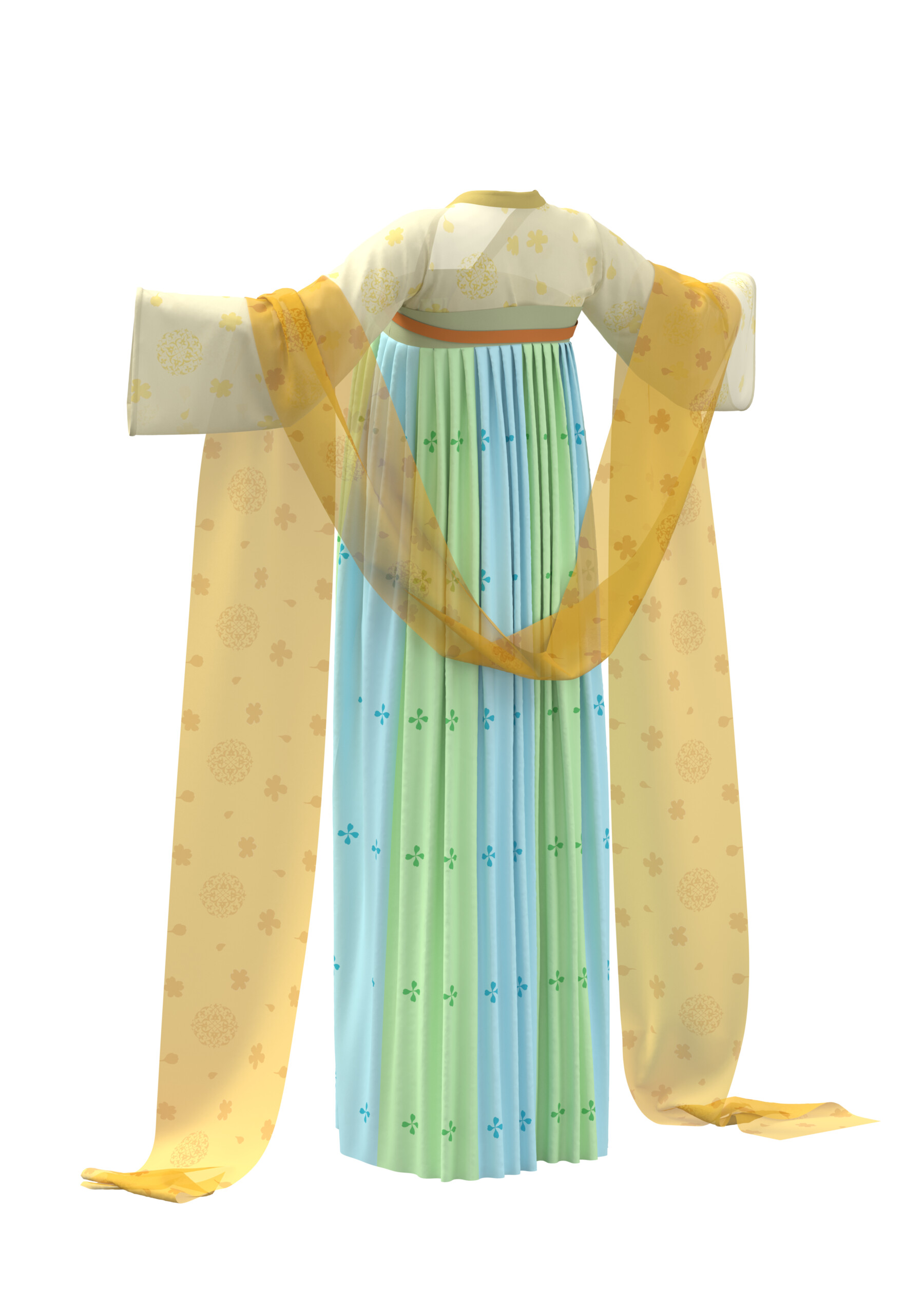 ArtStation - L/W/P Studio-Tang Dynasty Hanfu - Huan Yan（欢颜） | Game Assets