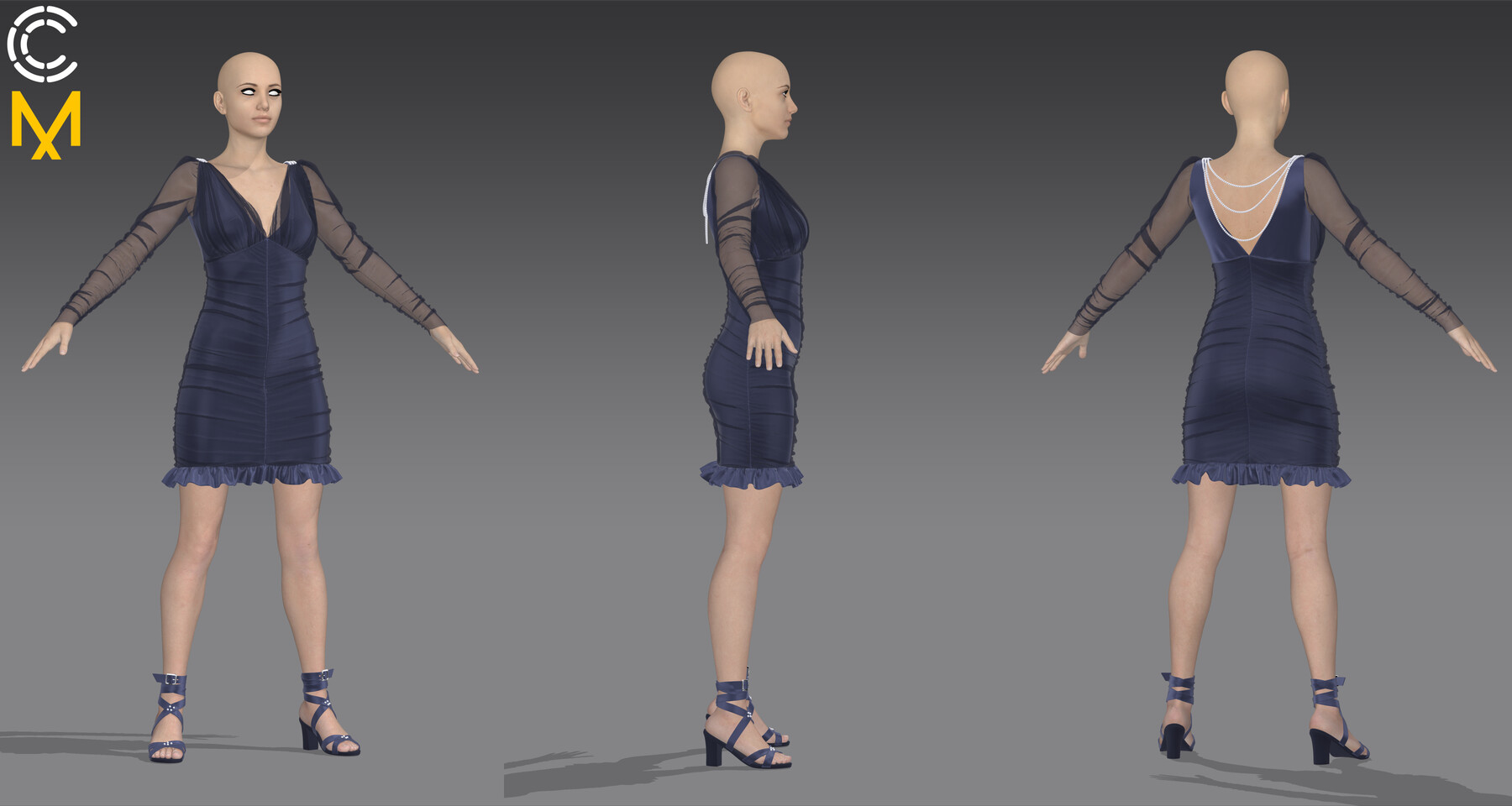 ArtStation - Dress 8_3. Marvelous Designer/Clo3d project + OBJ. | Resources