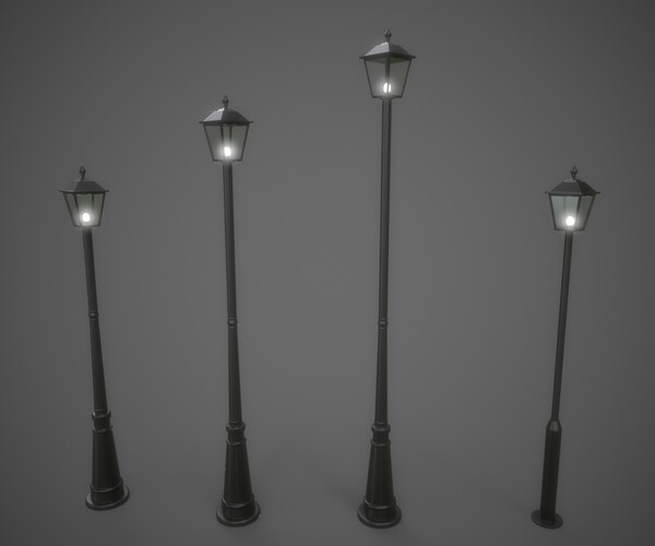 ArtStation - PBR Outdoor Street lamp post | Game Assets