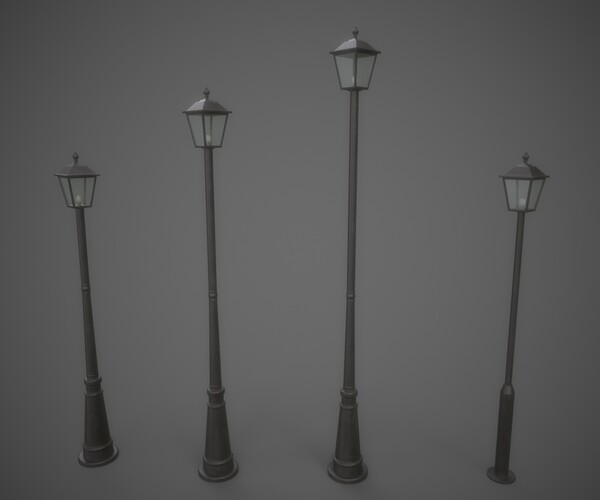 ArtStation - PBR Outdoor Street lamp post | Game Assets