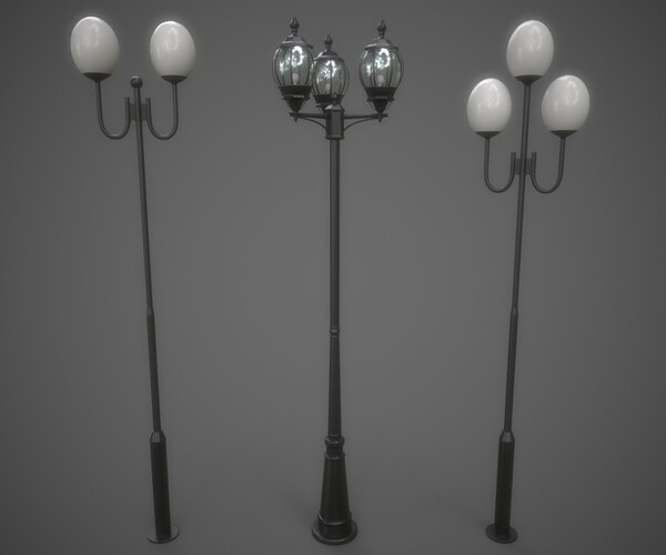 ArtStation - PBR Outdoor Street lamp post | Game Assets