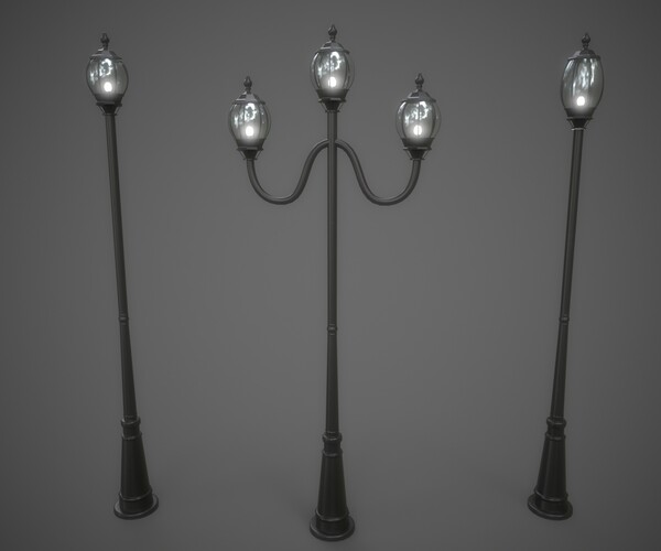ArtStation - PBR Outdoor Street lamp post | Game Assets