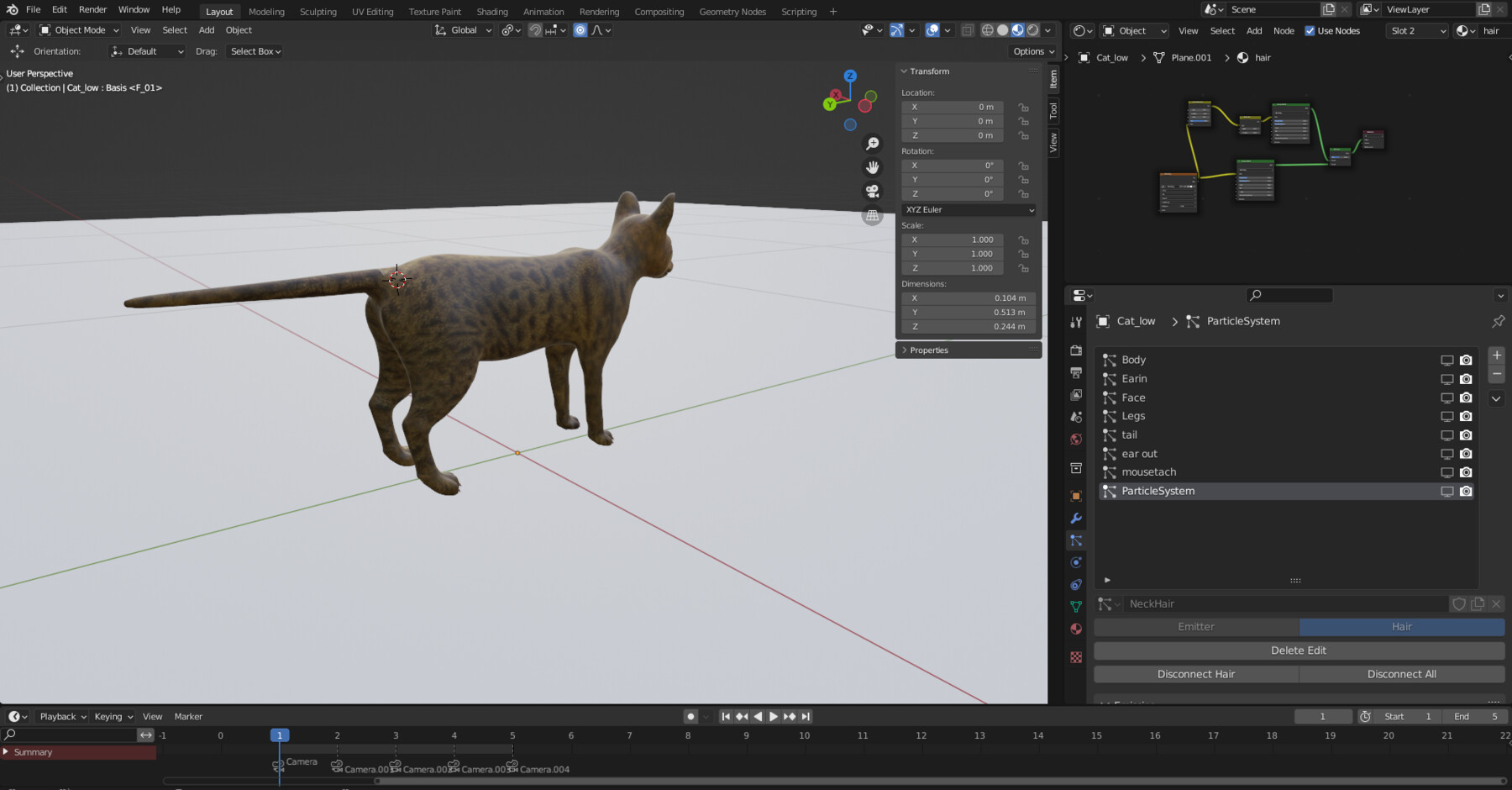 ArtStation - Fur Cat Grey Rigged and Animated | Game Assets