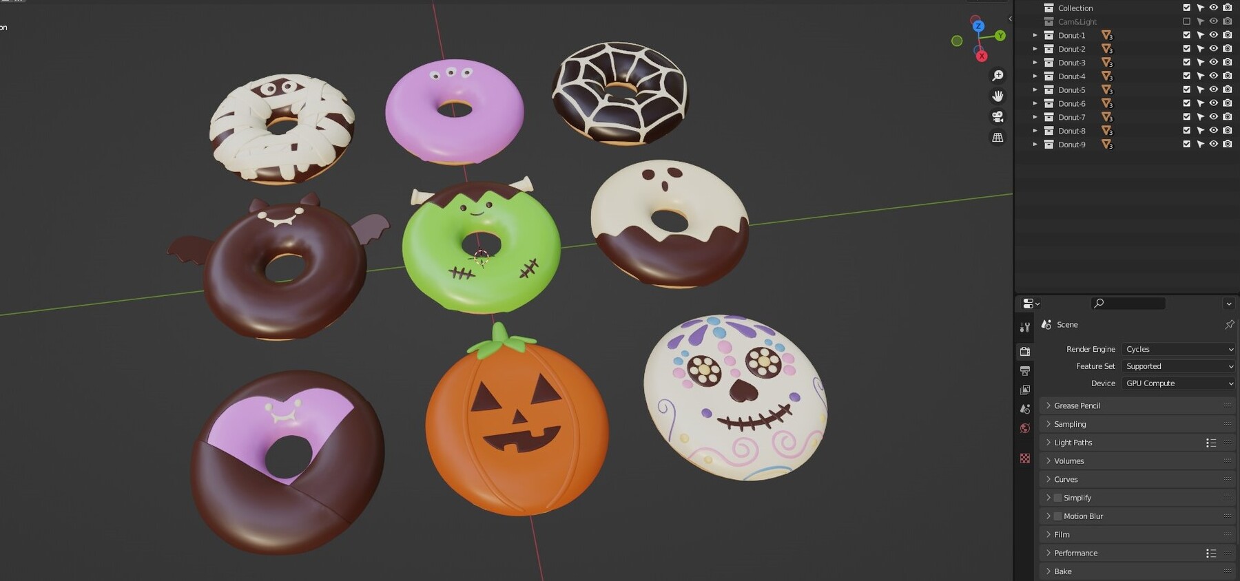 ArtStation - Halloween Donuts | Game Assets