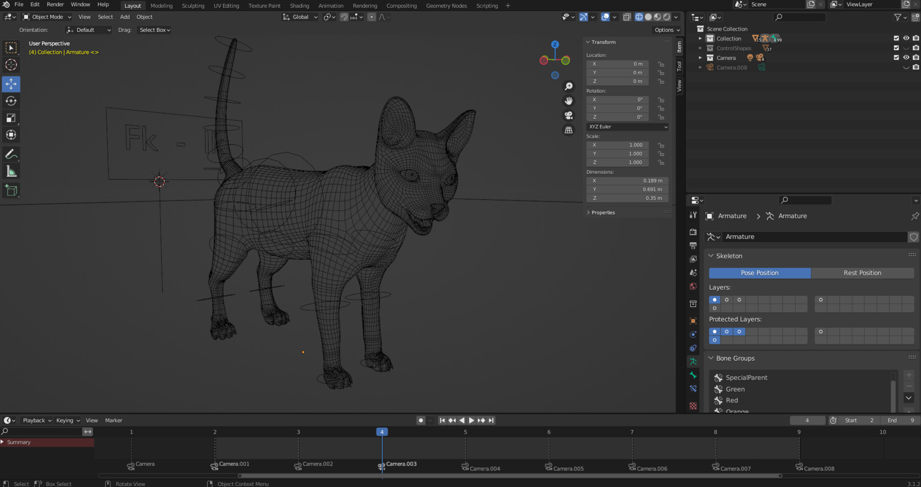 ArtStation - Fur Cat Black Rigged and Animated in Blender | Game Assets