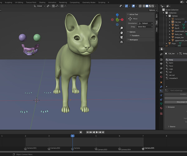 ArtStation - Fur Cat Black Rigged and Animated in Blender | Game Assets