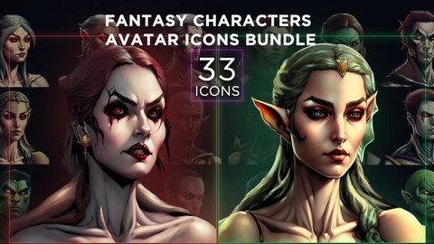 ArtStation - Character avatar icons - RPG bundle | Game Assets