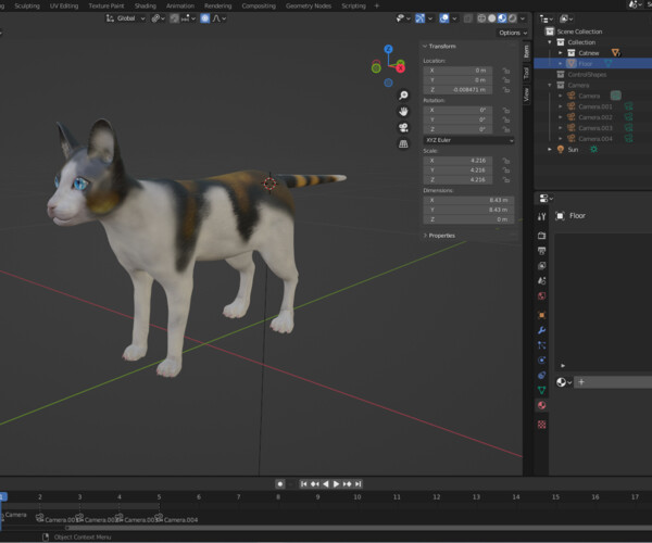 ArtStation - Fur Calico Cat Rigged and Animated | Game Assets