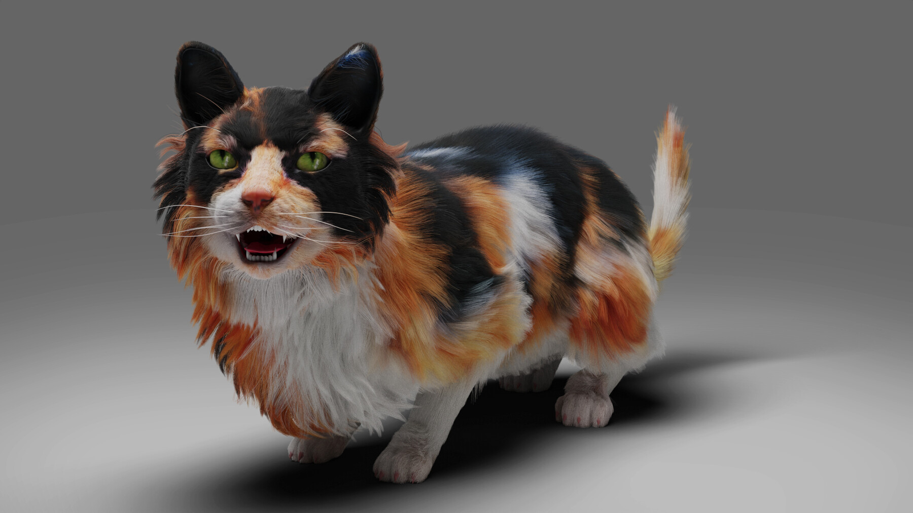 ArtStation - Fur Calico Cat V04 Rigged and Animated | Game Assets