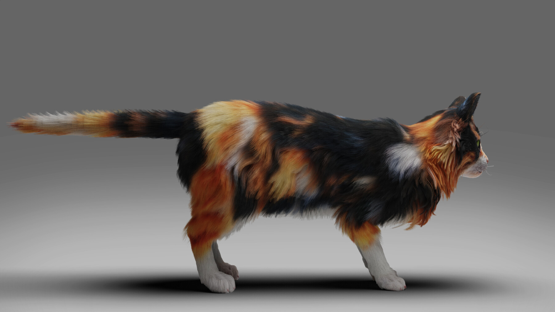 ArtStation - Fur Calico Cat V04 Rigged and Animated | Game Assets
