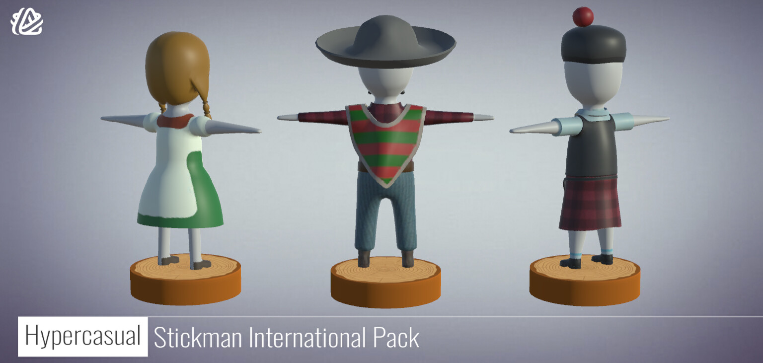ArtStation - International Stickman Pack - Hypercasuel 3D | Game Assets
