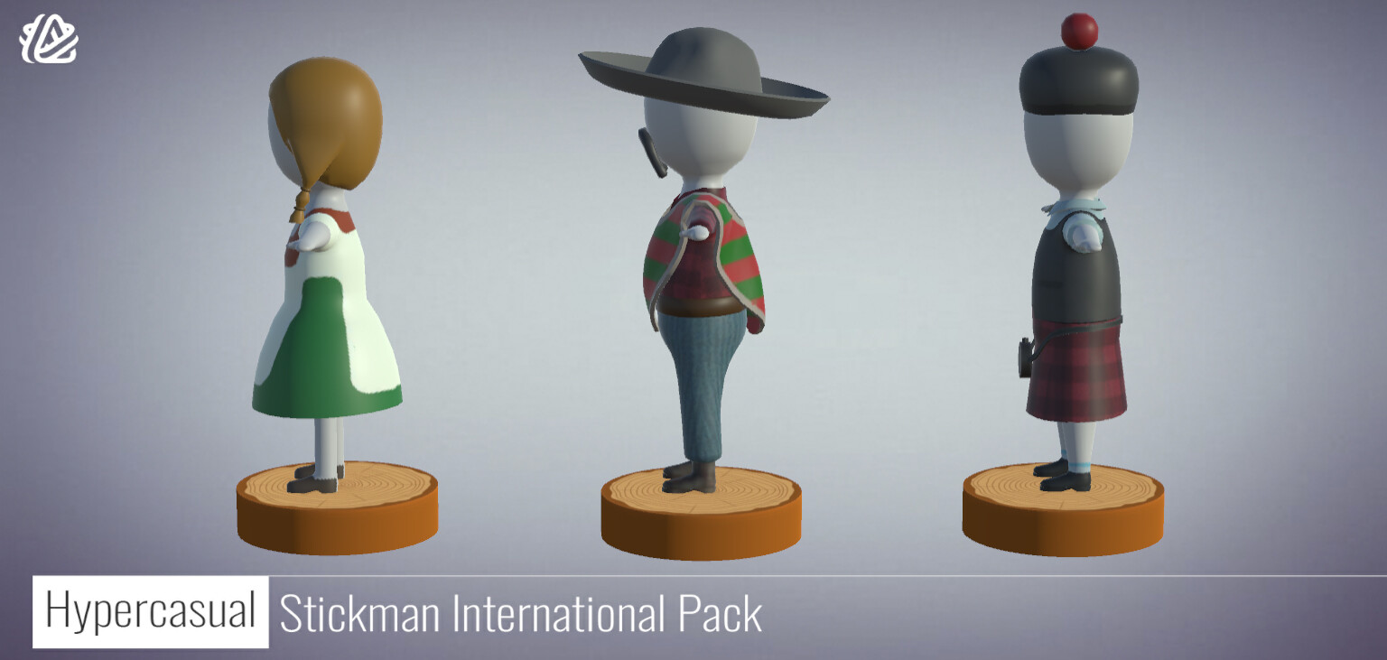 ArtStation - International Stickman Pack - Hypercasuel 3D | Game Assets