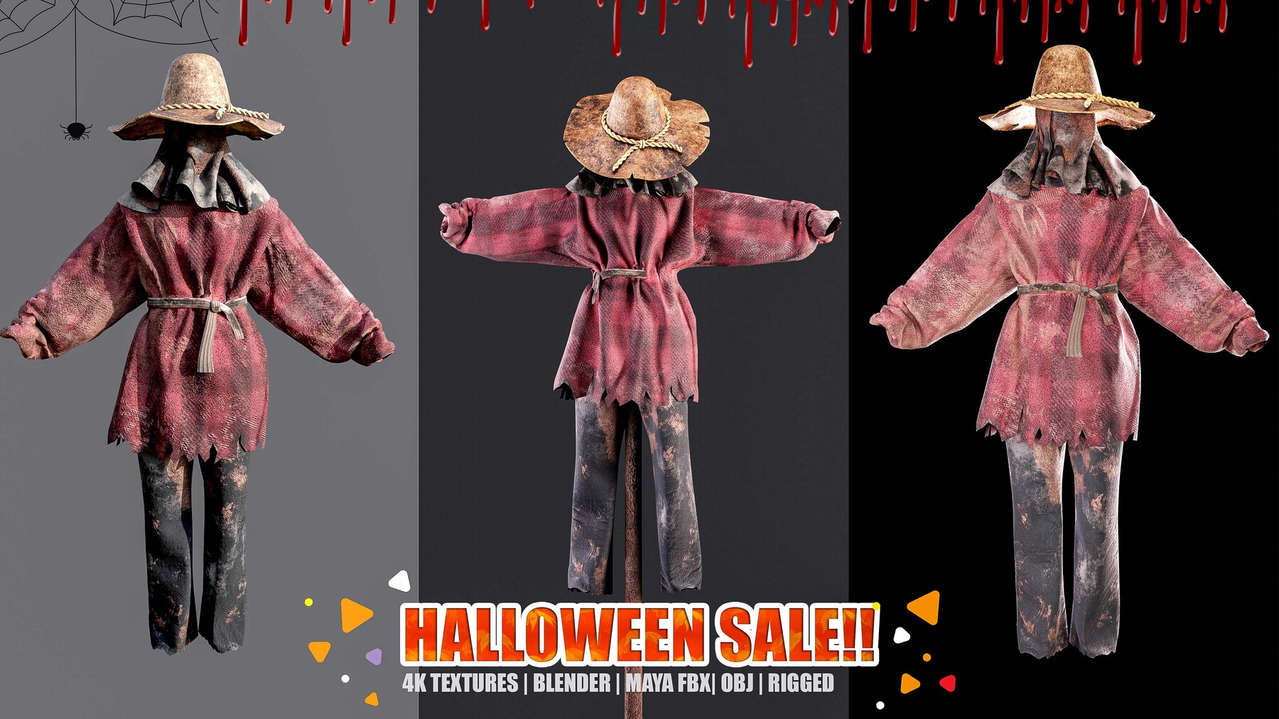 ArtStation - Halloween Man Scarecrow | Game Assets