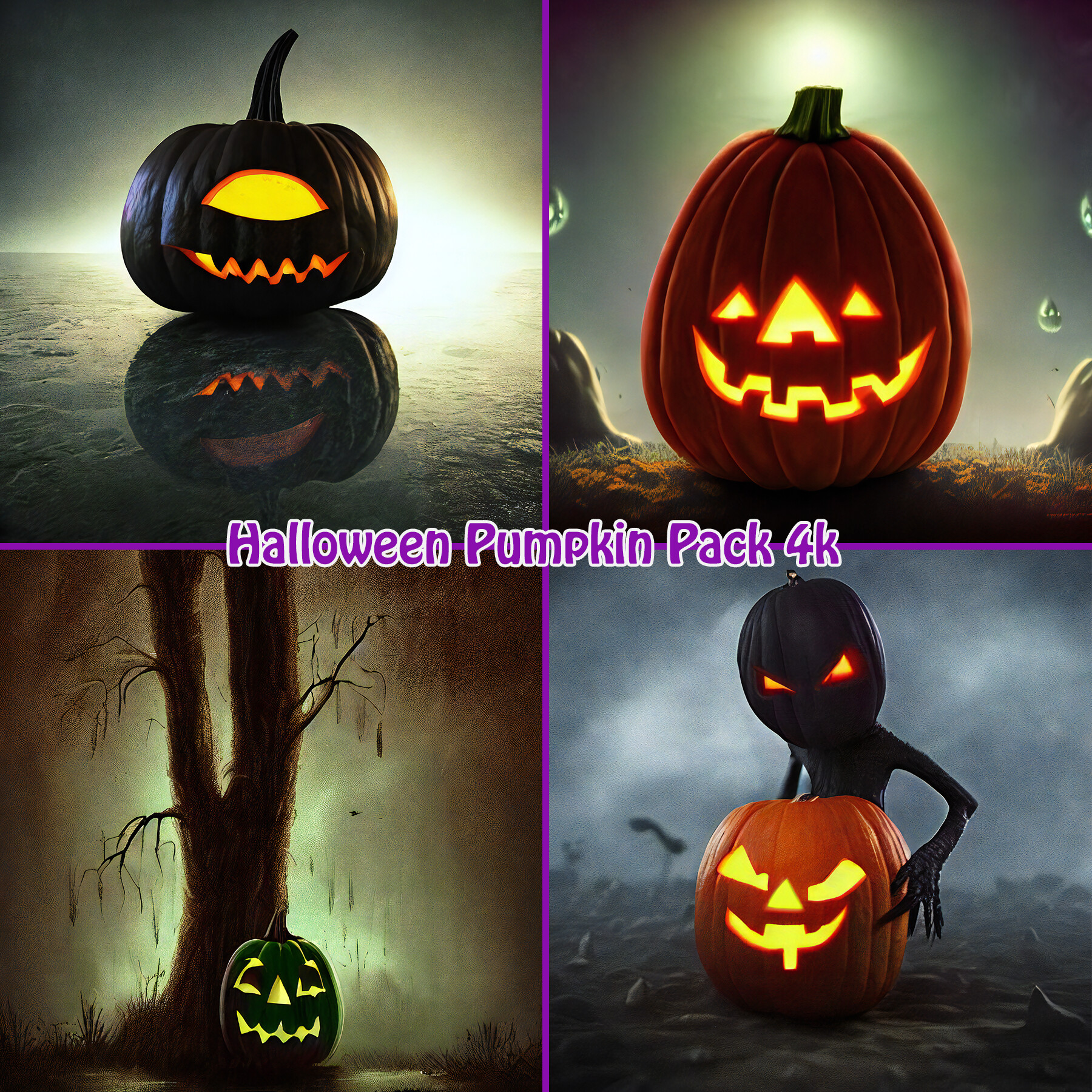 ArtStation - Halloween Pumpkin pack 4k | Artworks