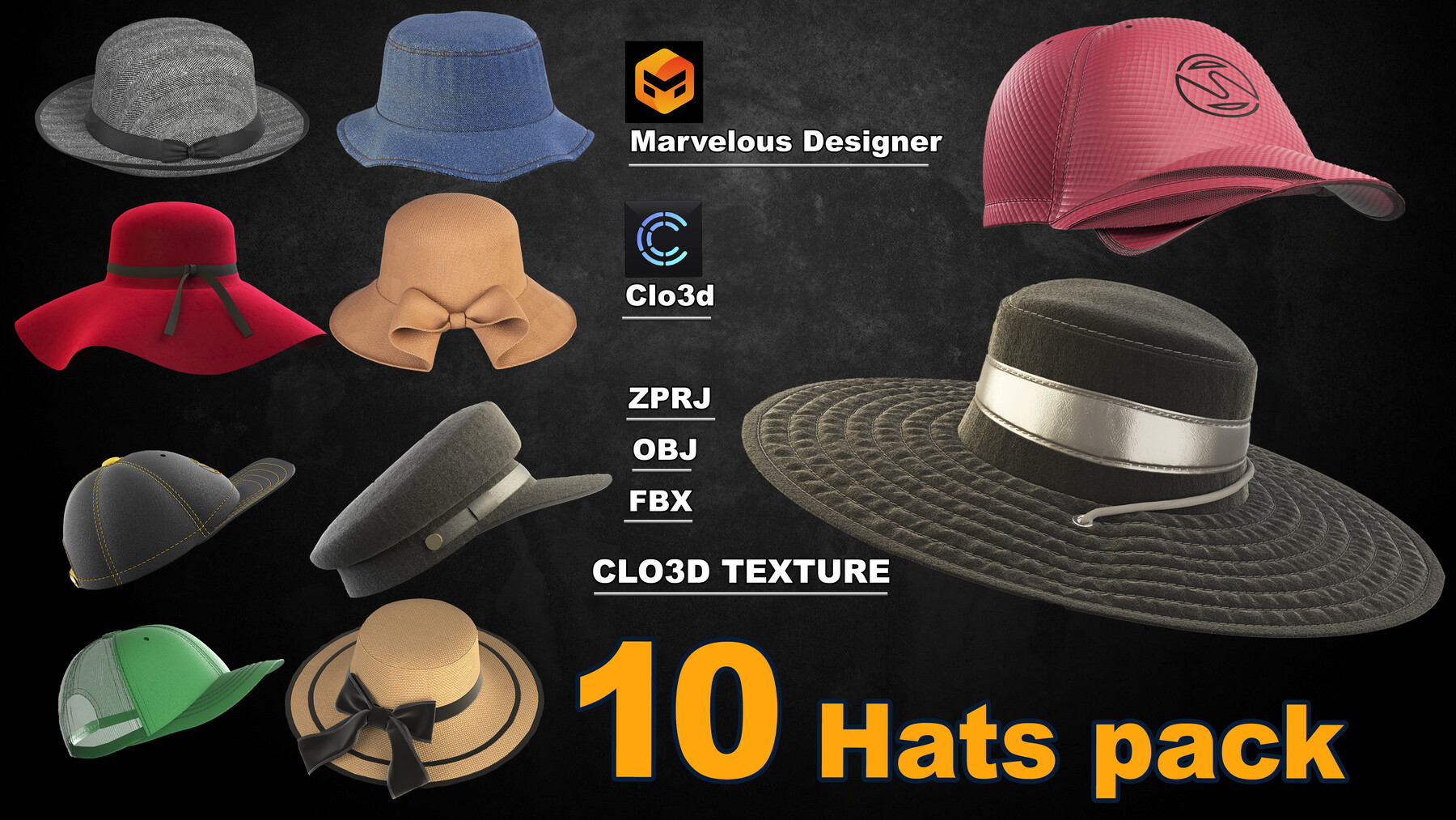 ArtStation - 3D Hats pack | Game Assets