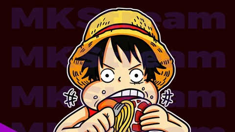 ArtStation - Twitch emotes chibi luffy hungry eat | Artworks
