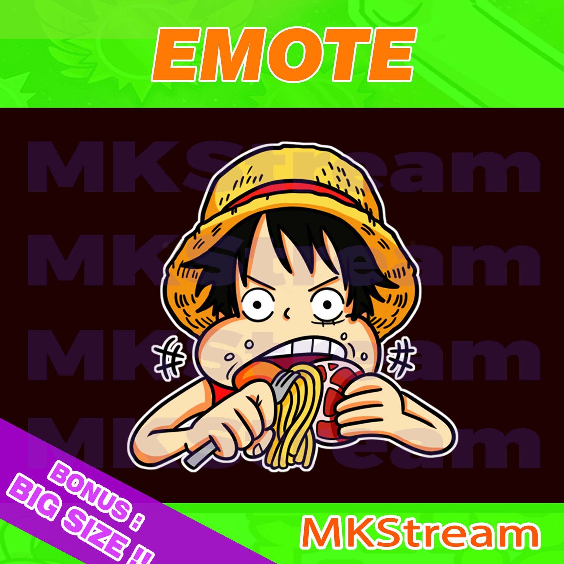 ArtStation - Twitch emotes chibi luffy hungry eat | Artworks
