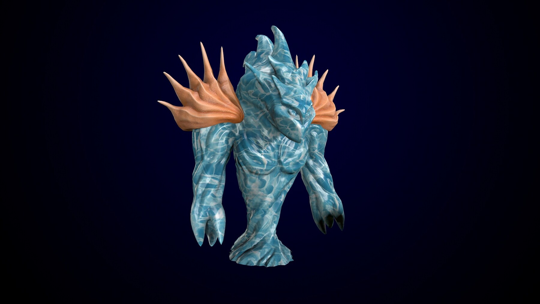 ArtStation - Low-poly model of the character Water Elemental | Game Assets