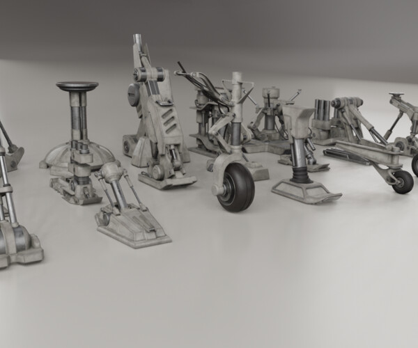 ArtStation - Scifi Landing Gear Pack MKII (20 Landing Gears) | Resources