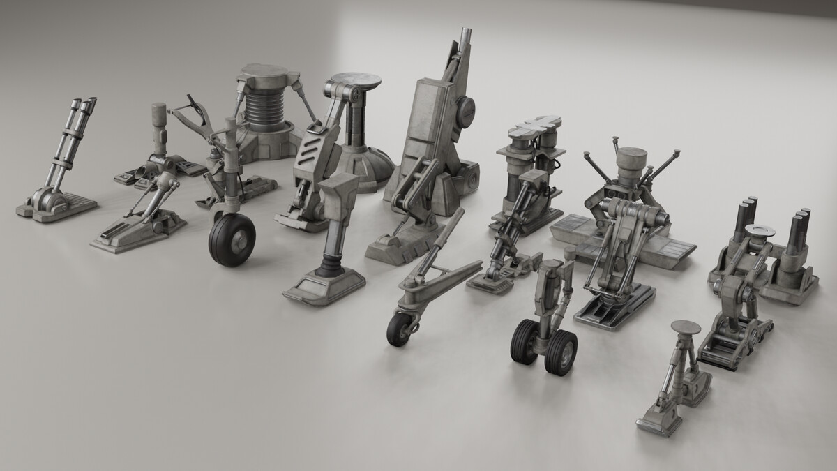 ArtStation - Scifi Landing Gear Pack MKII (20 Landing Gears) | Resources