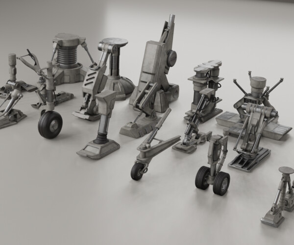 ArtStation - Scifi Landing Gear Pack MKII (20 Landing Gears) | Resources