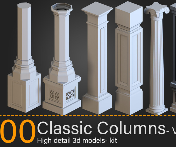 ArtStation - +200- Classic Columns- Vol 13- 3d models-max.fbx.obj ...