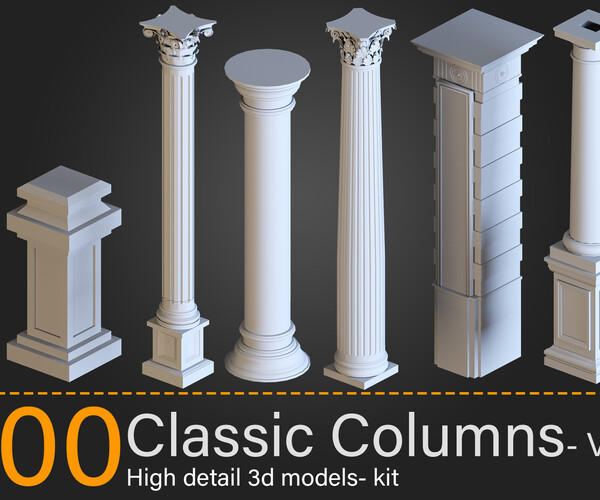 ArtStation - +200- Classic Columns- Vol 13- 3d models-max.fbx.obj ...