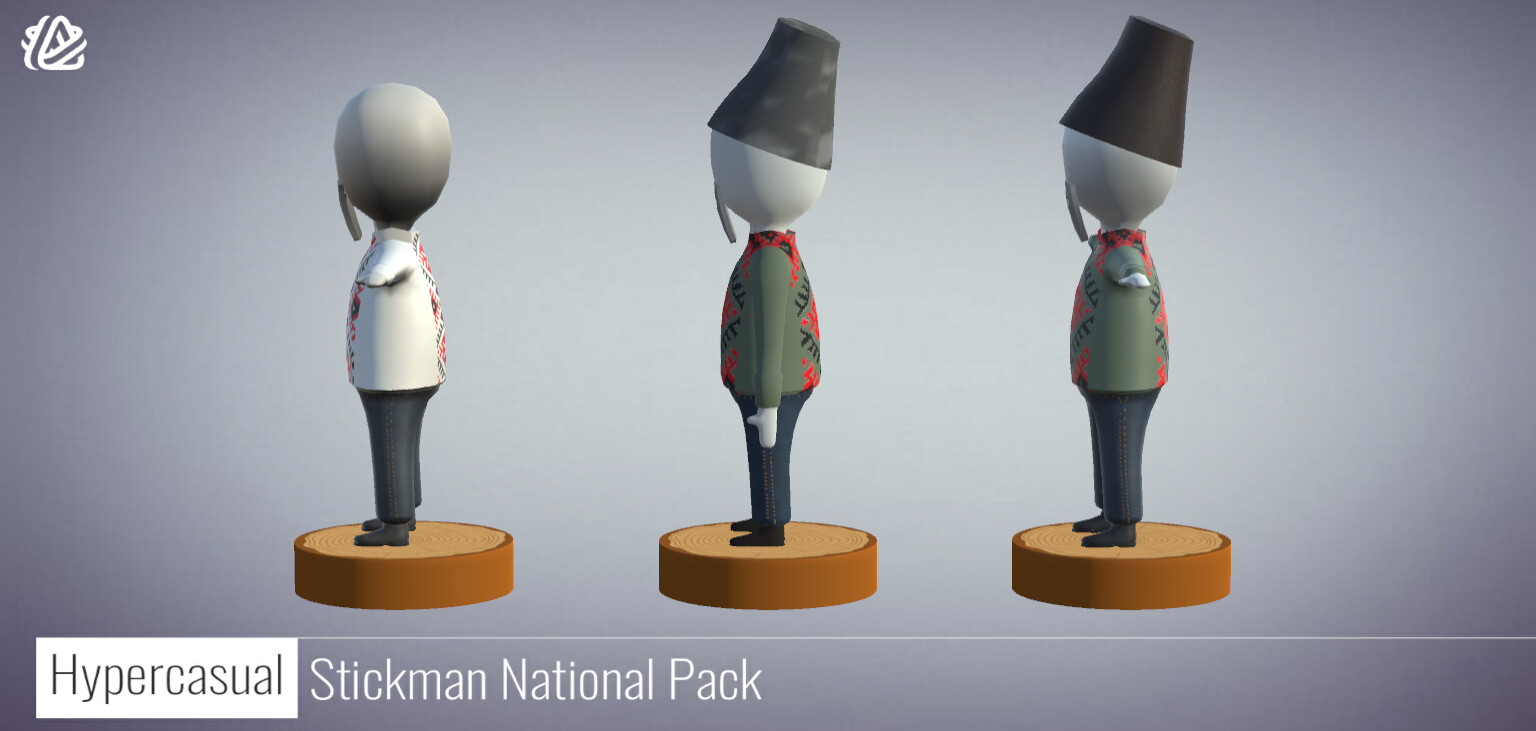 ArtStation - National Stickman 3D Pack - Characters | Game Assets