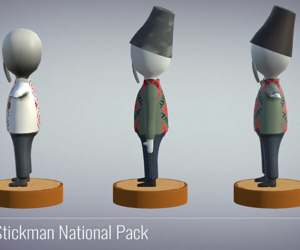 ArtStation - National Stickman 3D Pack - Characters | Game Assets