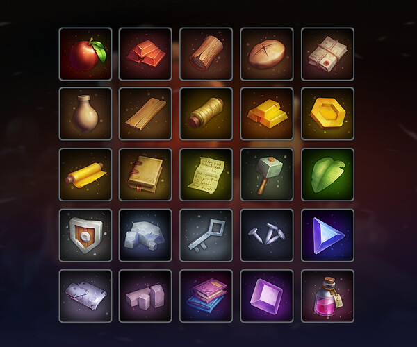 ArtStation - RPG loot icons 01 | Game Assets