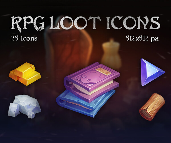 ArtStation - RPG loot icons 01 | Game Assets