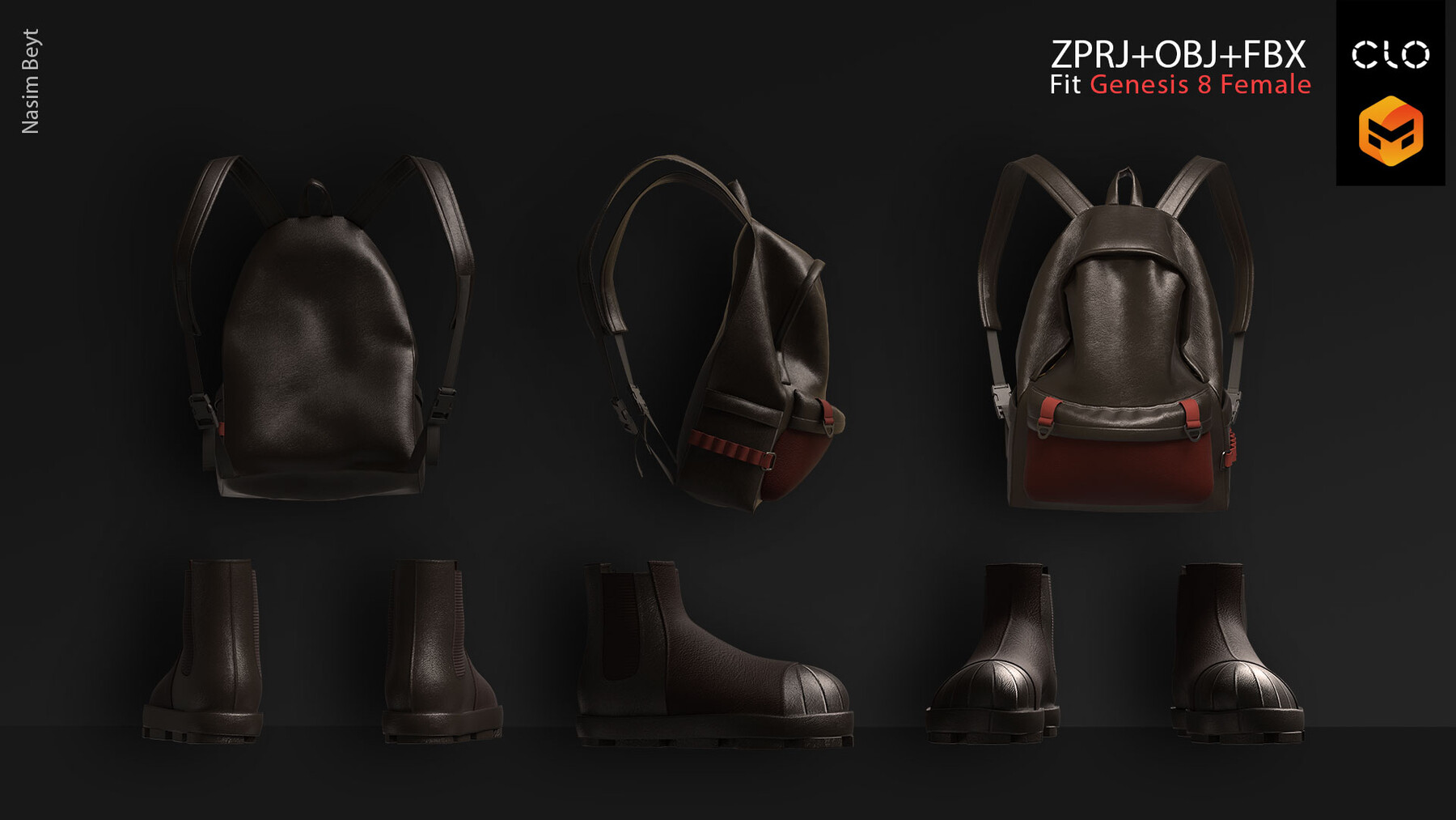 ArtStation - 4 SCHOOL UNIFORM with BAG & SHOES PACK with TEXTURES (VOL ...