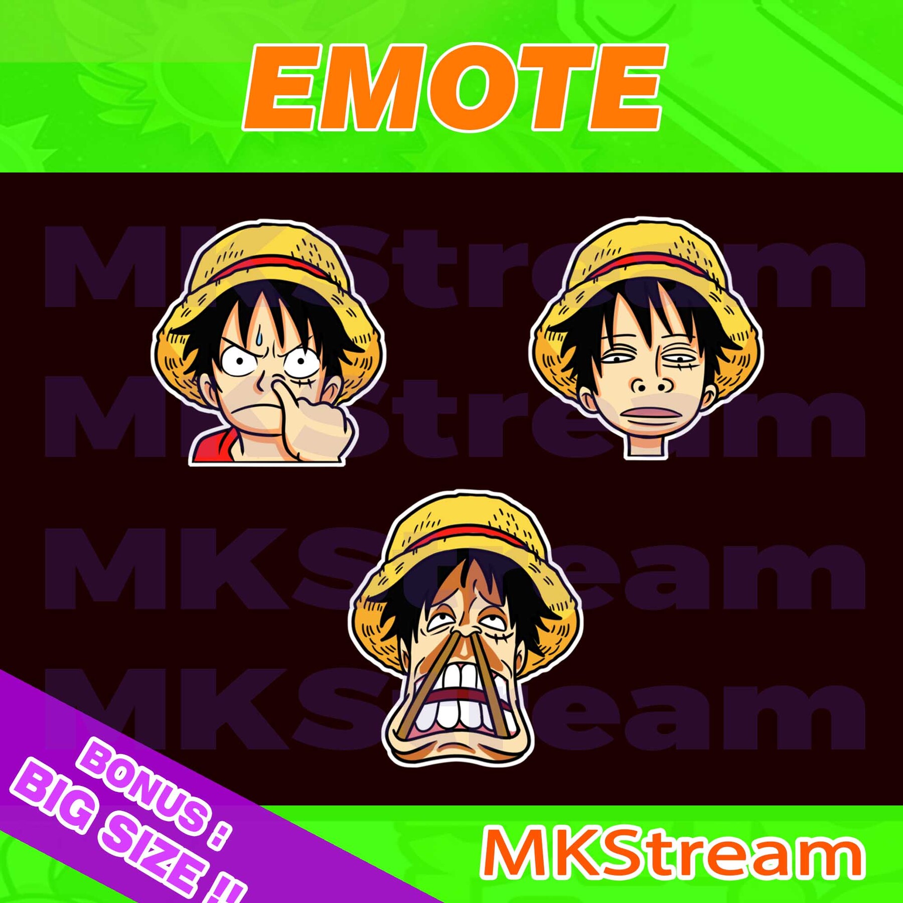 ArtStation - Twitch emotes luffy silly funny face pack | Artworks