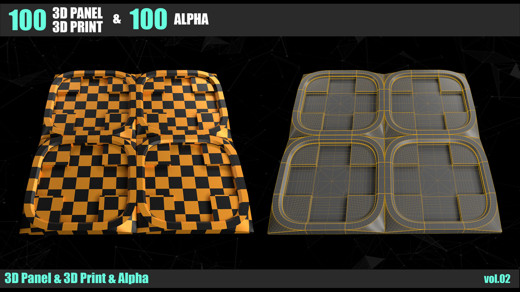 ArtStation - 100 3D PANEL & 3D PRINT & ALPHA _VOL.02 | Resources