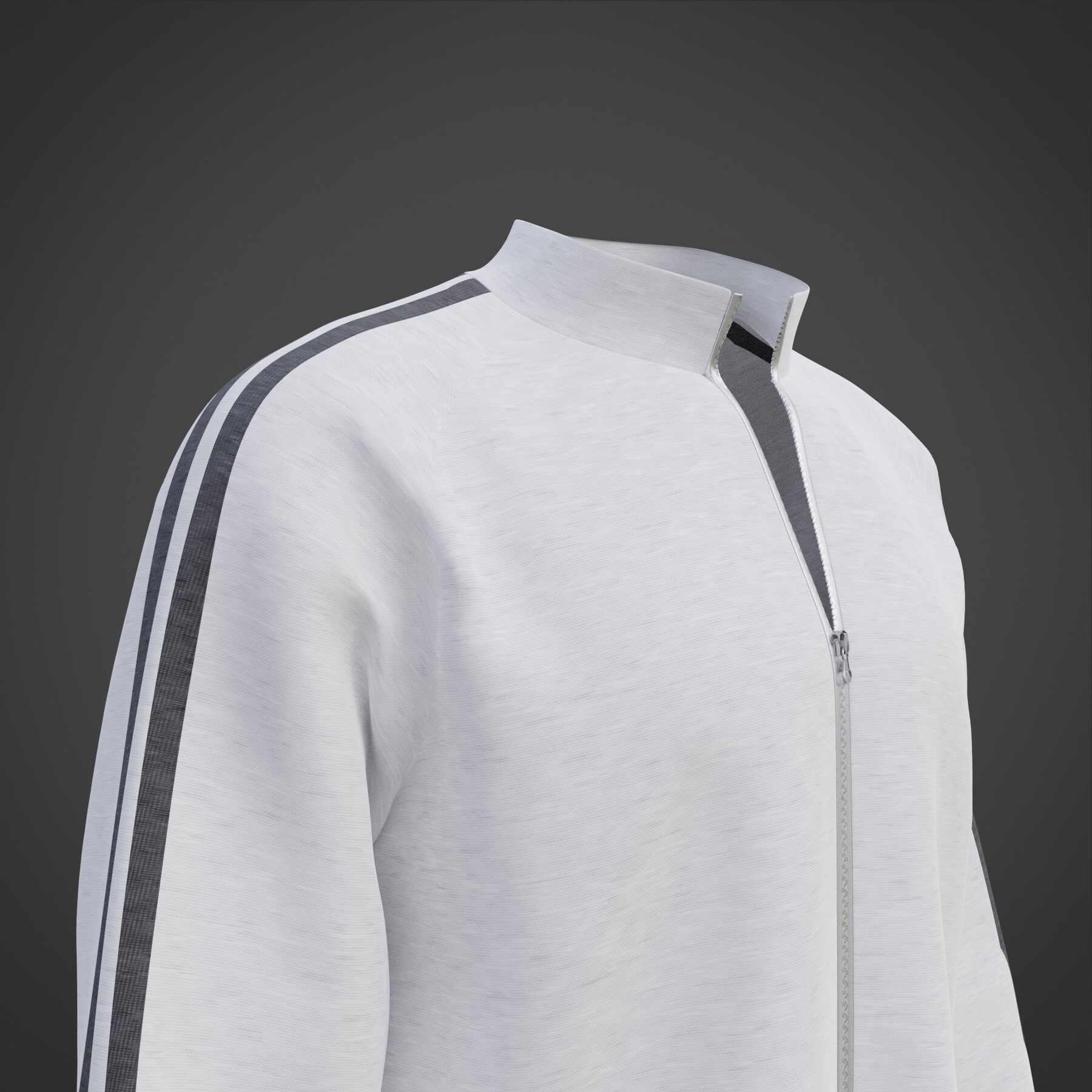 ArtStation - white trackshirt - male sweatshirt jacket 3D model | Resources