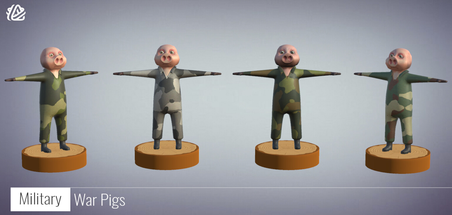 ArtStation - War Pigs - 3D Military Stickman | Game Assets