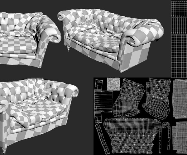 ArtStation - Busted Sofa | Game Assets
