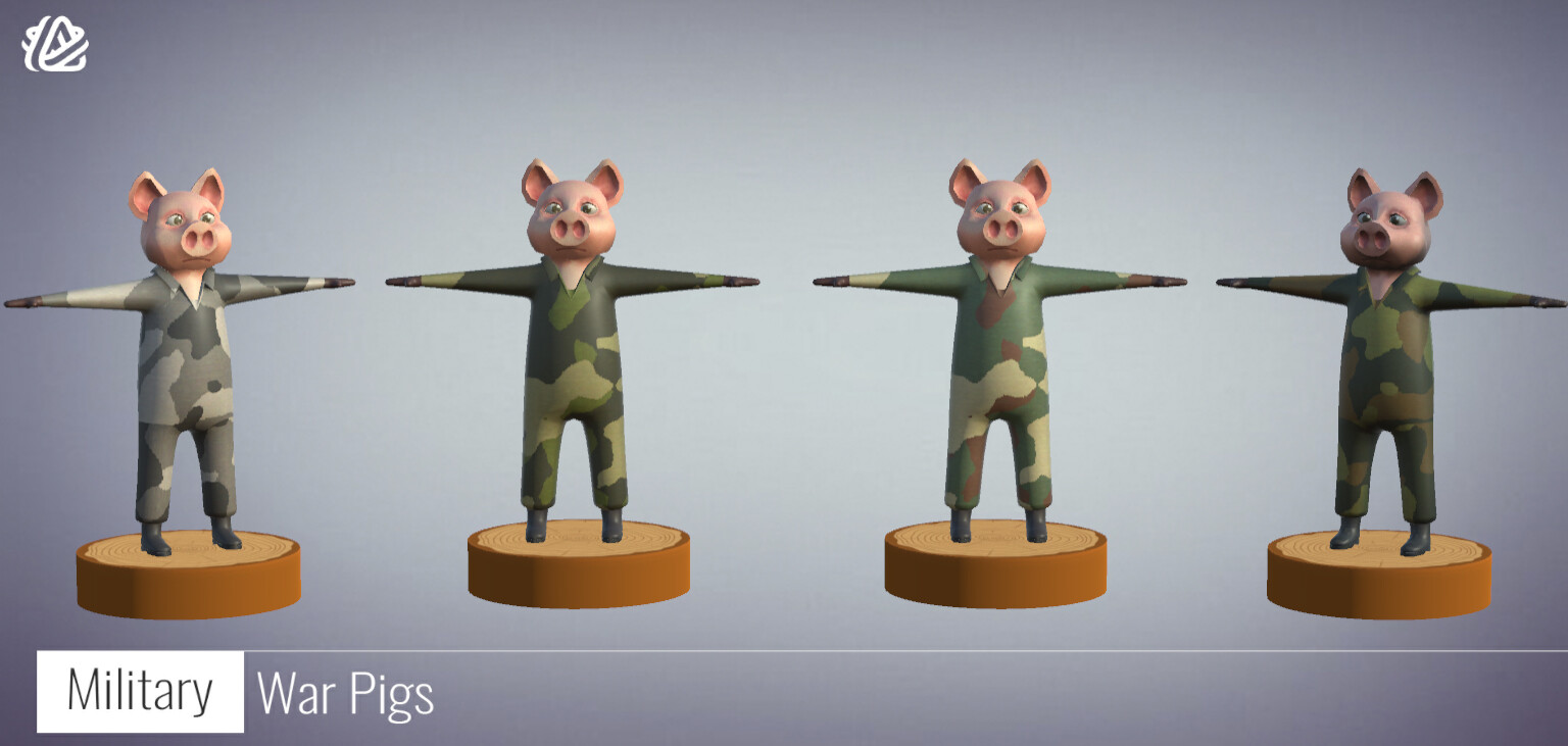 ArtStation - War Pigs 2.0 - 3D Military Stickman | Game Assets