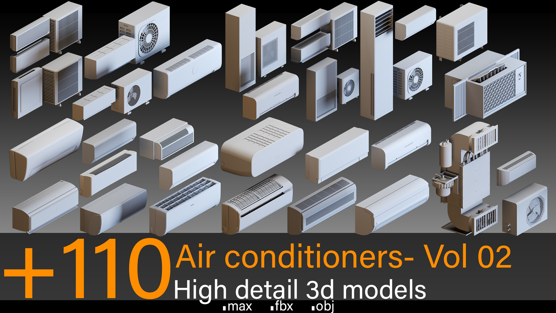 ArtStation - +110 Air conditioners- Kitbash- High detail 3d models | Resources