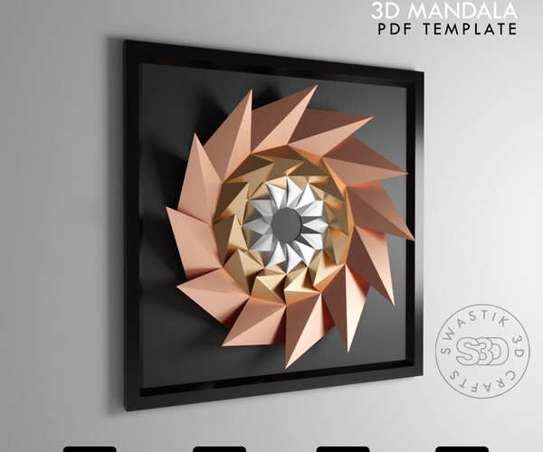 ArtStation - 3D Mandala Papercraft Template , Lowpoly Papercraft, 3D ...