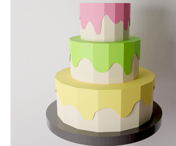 ArtStation - Cake Papercraft PDF Template / 3D Cake Surprise Box ...